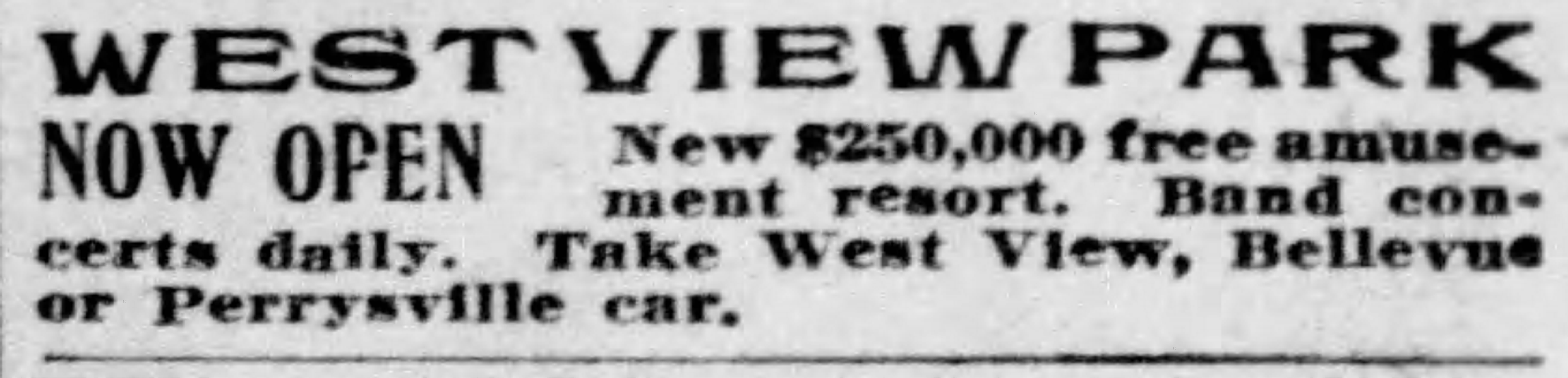 The Opening of West View Park – The Amusement Parkives